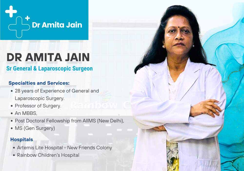 About Dr Amita Jain | 29+ Yrs Experience | General & Laparoscopic Surgeon